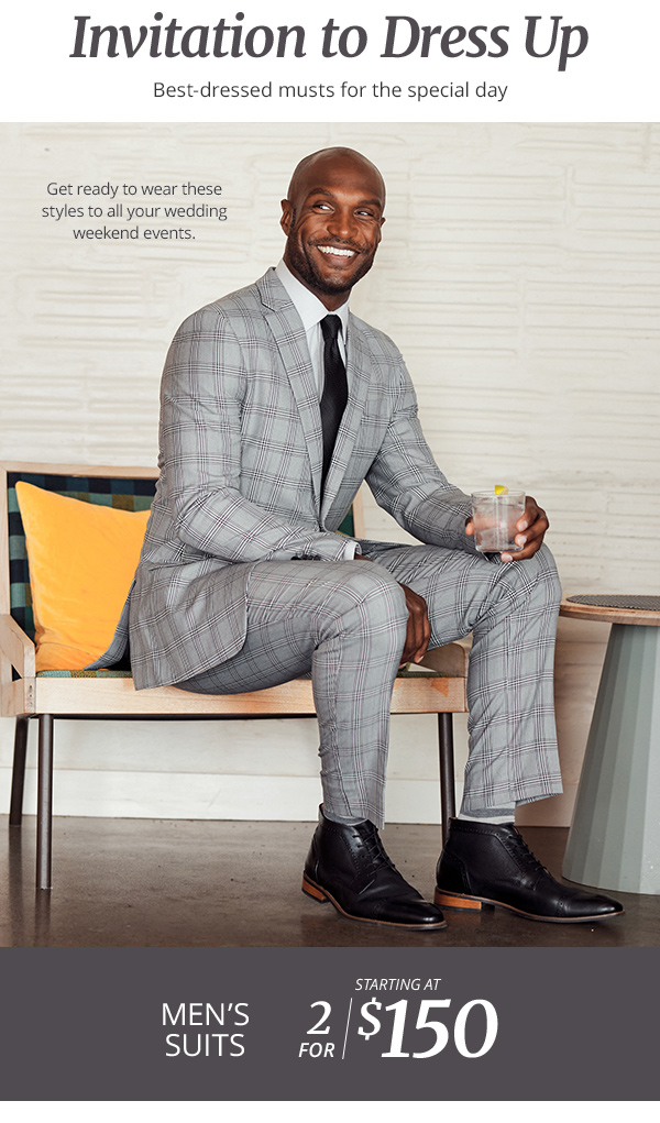 kgstores.com: Men’s 2/$150+ Suits for wedding season are here! | Milled